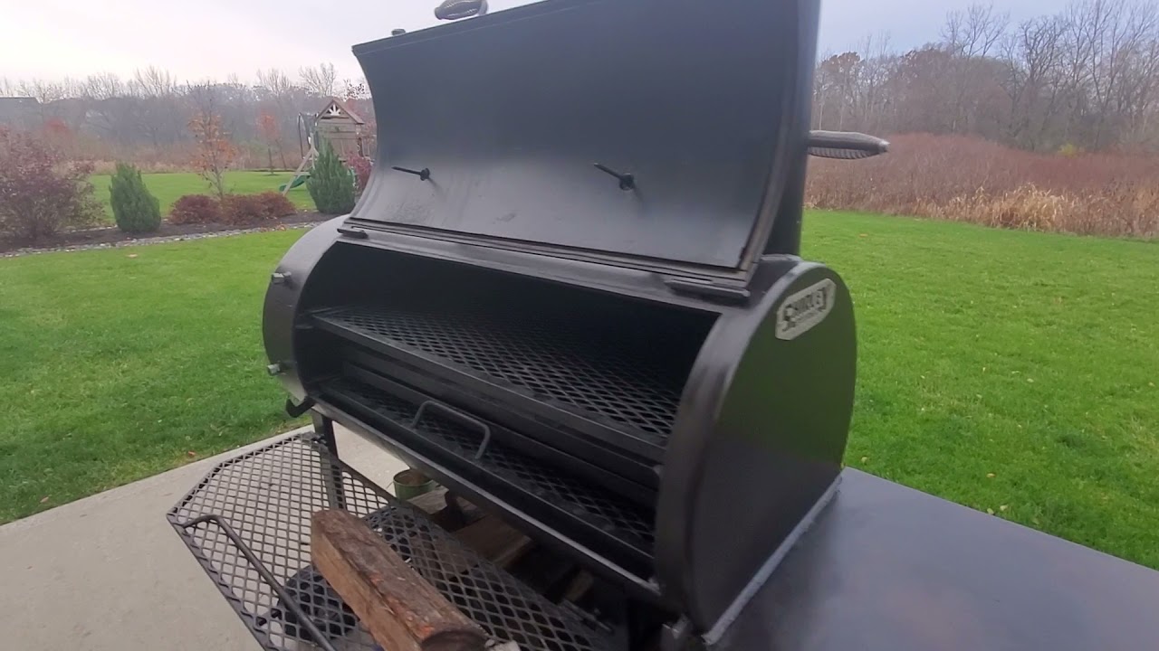 Shirley Fab traditional 24x50 reverse flow smoker - YouTube