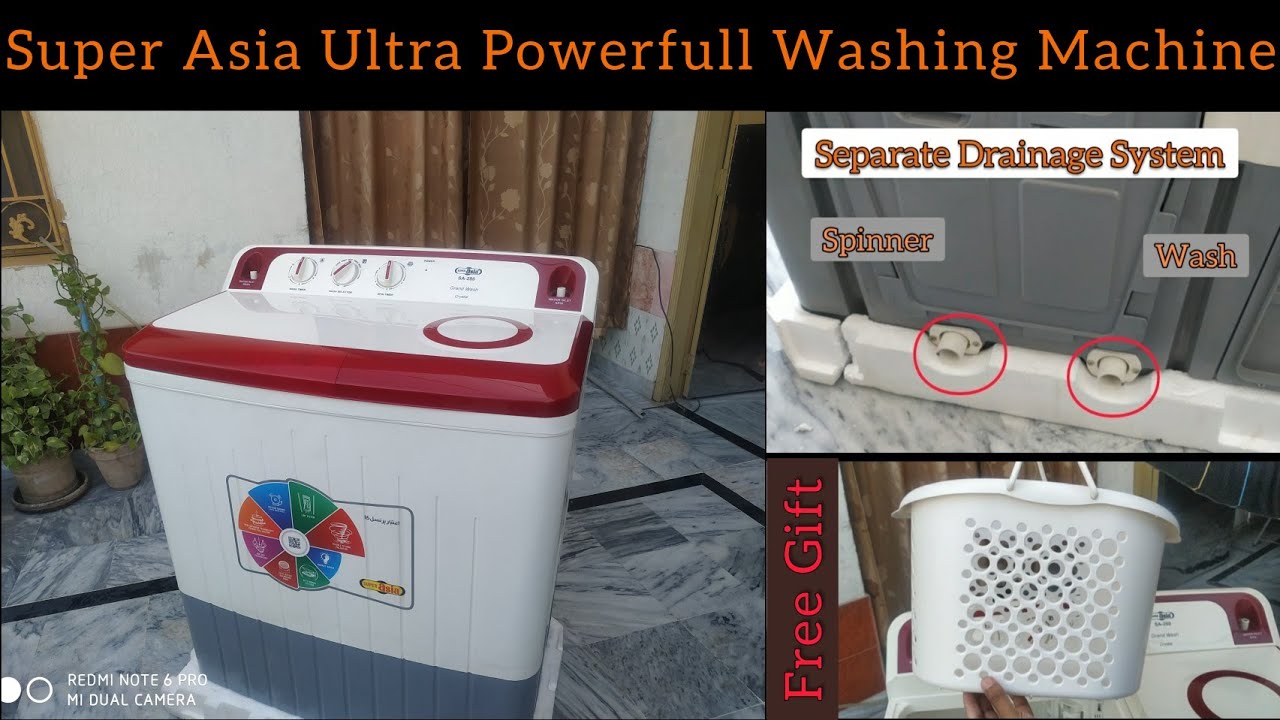 Super Asia SA-280 Twin Tub Grand Wash Crystal || Review || Powerful ...