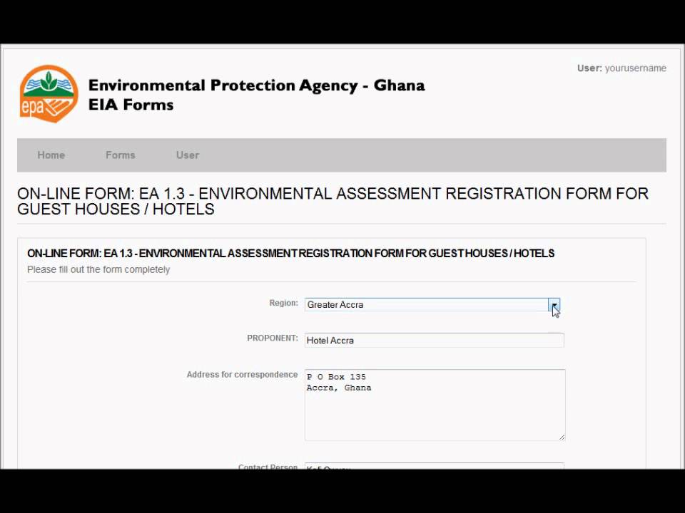 EPA Ghana EIA - Filling Out A Form - YouTube