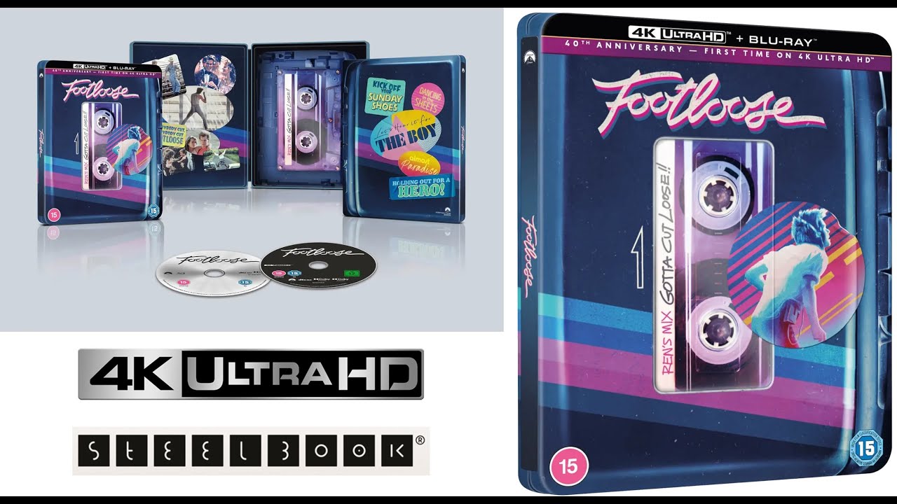 Footloose [4K UHD & Blu-ray 40th Anniversary Steelbook] Starring Kevin ...