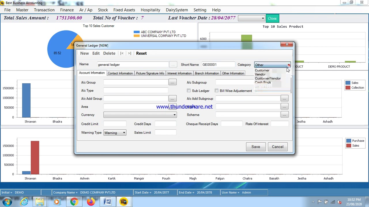 How to create General ledger in Best ERP software - YouTube