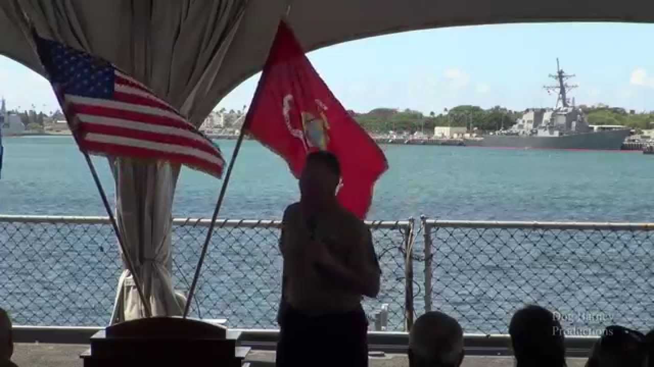 PART 3 OF 4. MGySgt Roger Harmon, USMC, Retirement. USS Missouri - YouTube