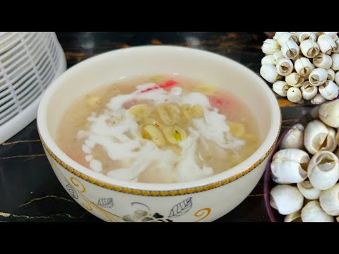 របៀបធ្វេីបង្អែម បបរគ្រាប់ឈូក/Lotus seed dessert - YouTube