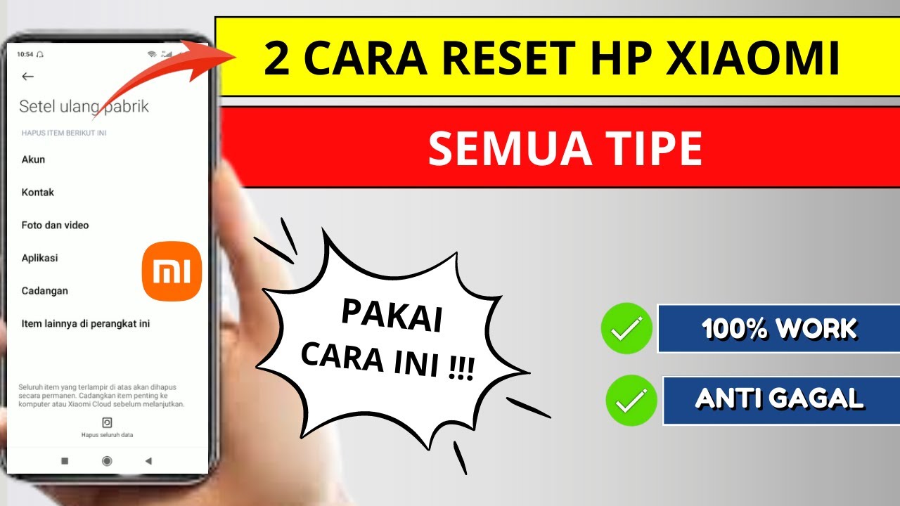 2 Cara Reset HP Xiaomi Semua Tipe Dijamin Berhasil - YouTube