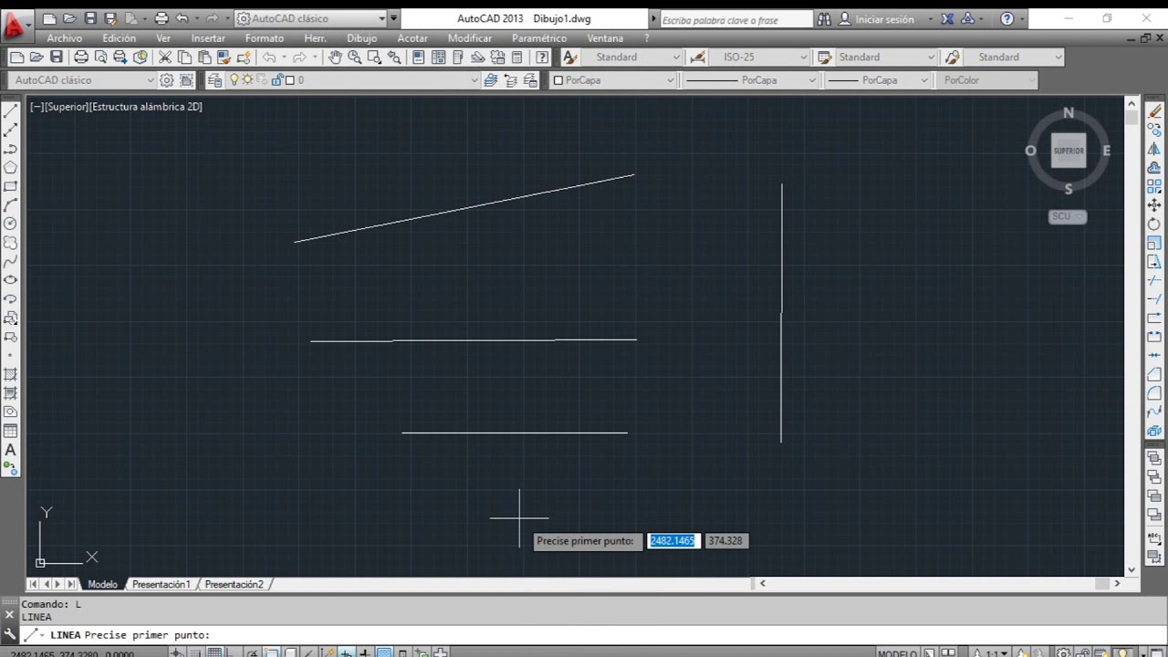 Línea con dimensión y ángulo | Curso Autocad - YouTube