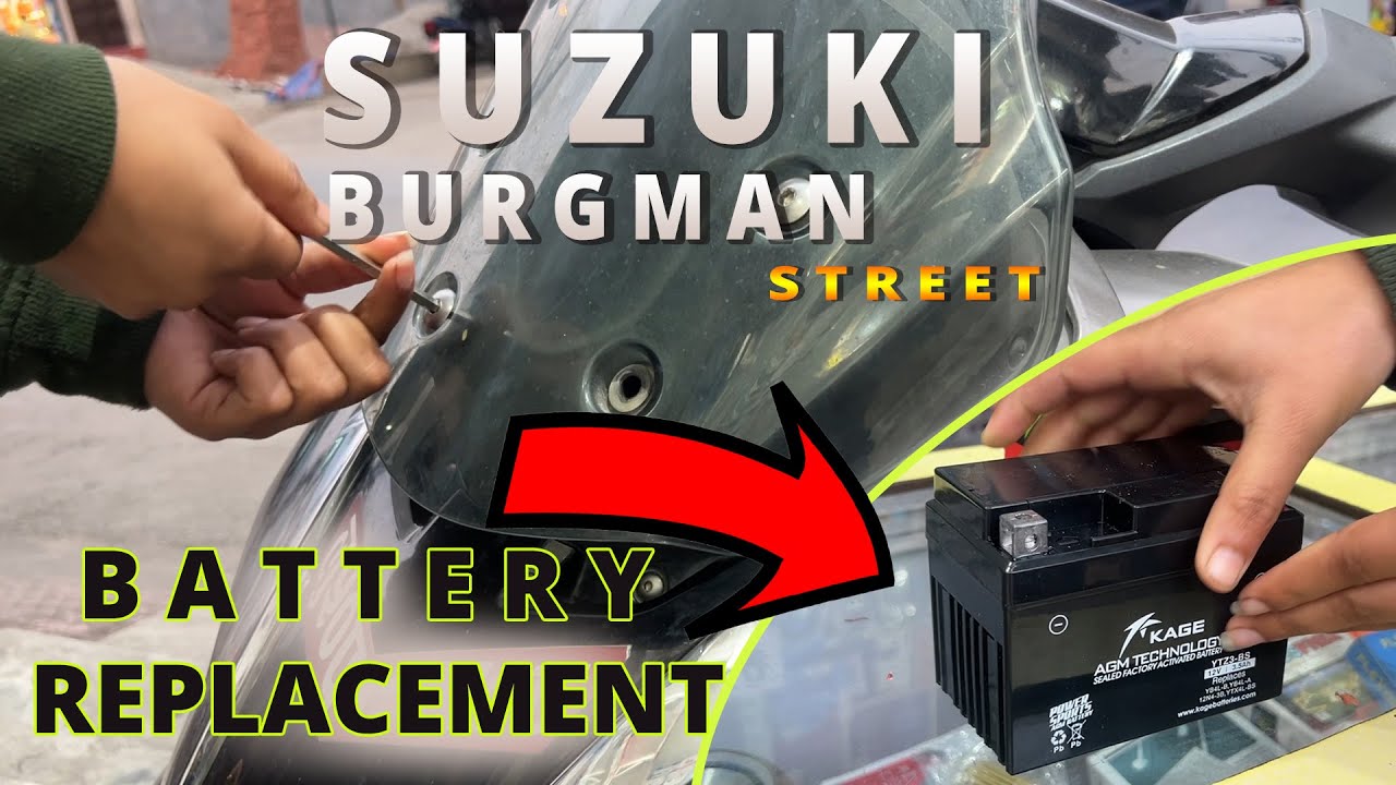 How To Replace Battery on Suzuki Burgman Street Scooty ? - YouTube