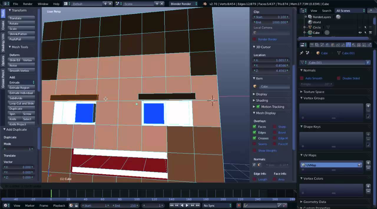 Blender time-lapse: Making a minecraft facial rig! - YouTube
