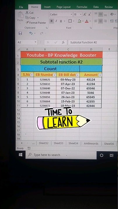 Excel Subtotal function #2 [Count] || Filter Value का Count कैसे निकाले 🤯👍 || #excel #subtotal ...