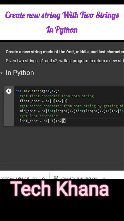 Create New String With Two Separate Strings In Python Pythoncode Pythontutorial Programming