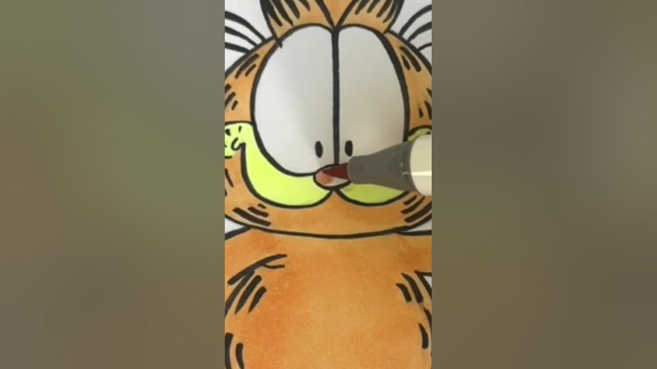 Drawing GARFIELD from basic shapes | Simple Art Tutorial for Kids - YouTube