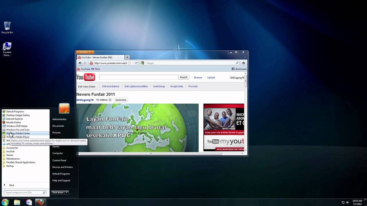 Windows 7 on iMac - Using Parallels Desktop 6 - YouTube