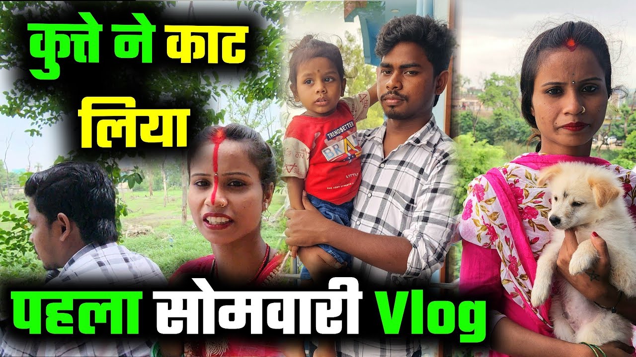 कुत्ते ने काट लिया | पहला सोमवारी Vlog | cute couple vlog | sunil gudiya vlog video | couple ...