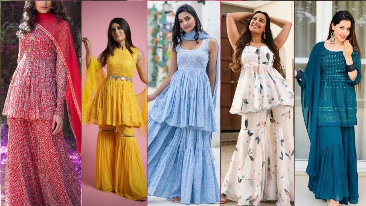 Latest Designer Plazo & Top Outfit Collection Ideas -4 || FingerTips ...