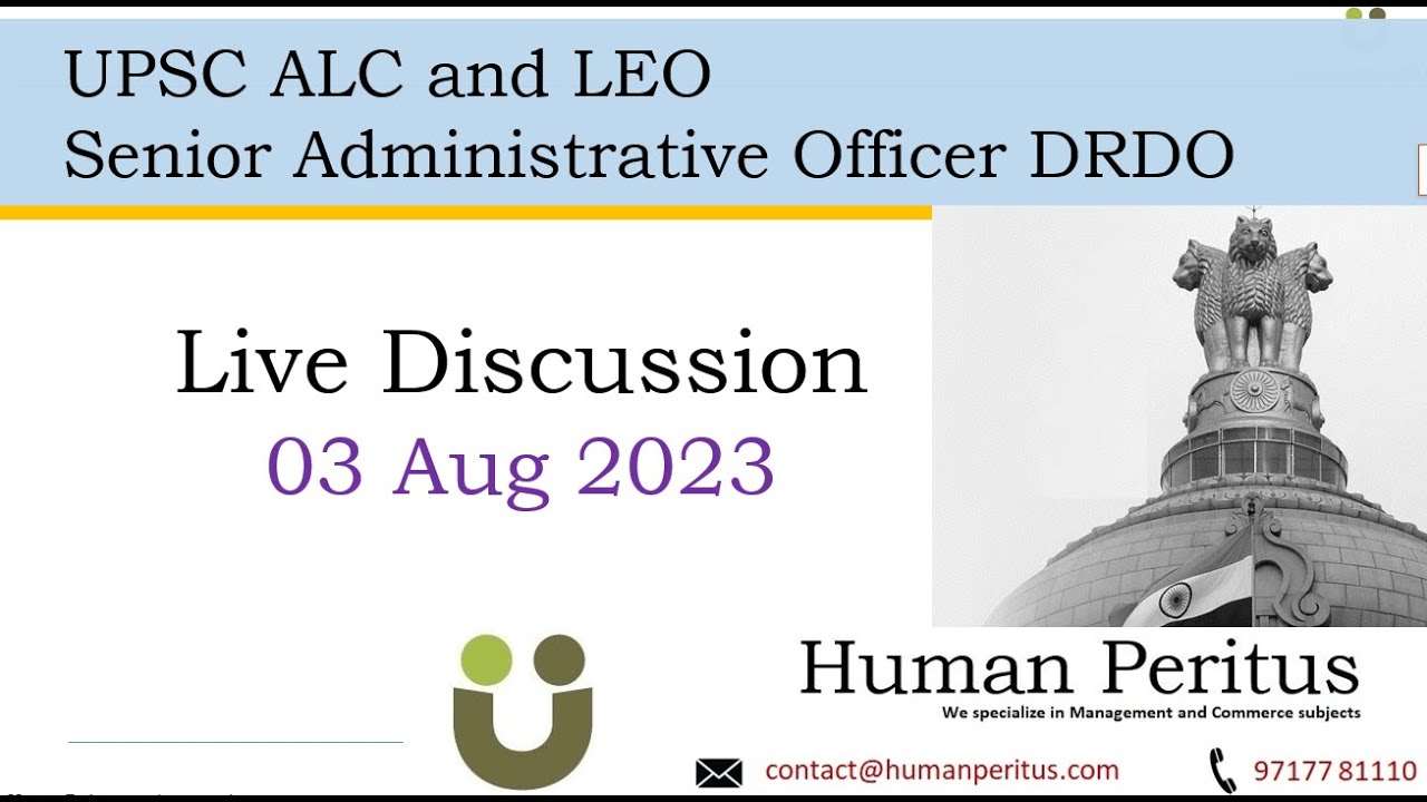 UPSC Senior Administrative Officer DRDO & UPSC ALC- Ask Anything ...
