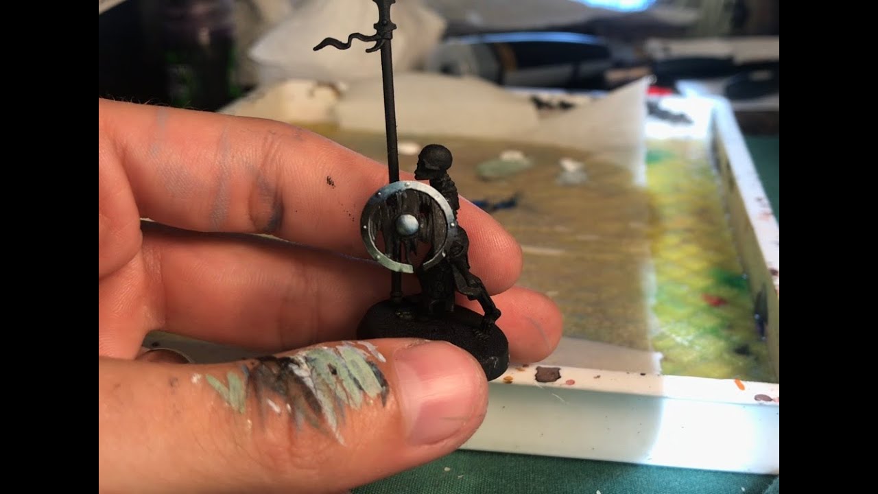 Painting NMM on skeleton warrior shield - YouTube