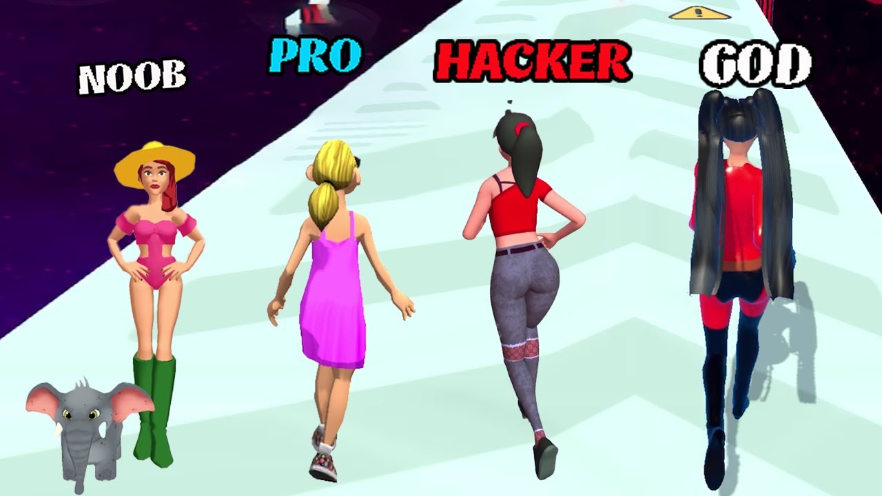 NOOB vs PRO vs HACKER vs GOD - Run For Life , Queen Bee ... - YouTube