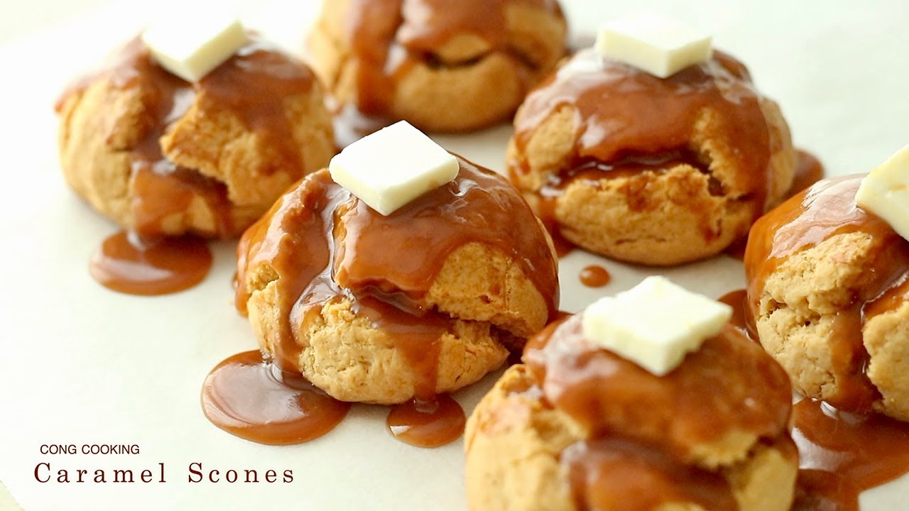 Perfect Caramel Scones Recipe！Homemade Caramel Sauce！| Cong Cooking ...