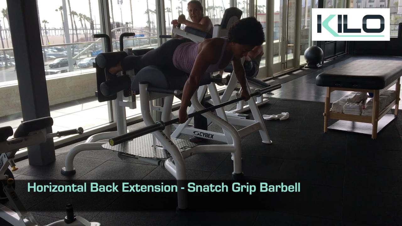 Horizontal Back Extension Snatch Grip Barbell - YouTube