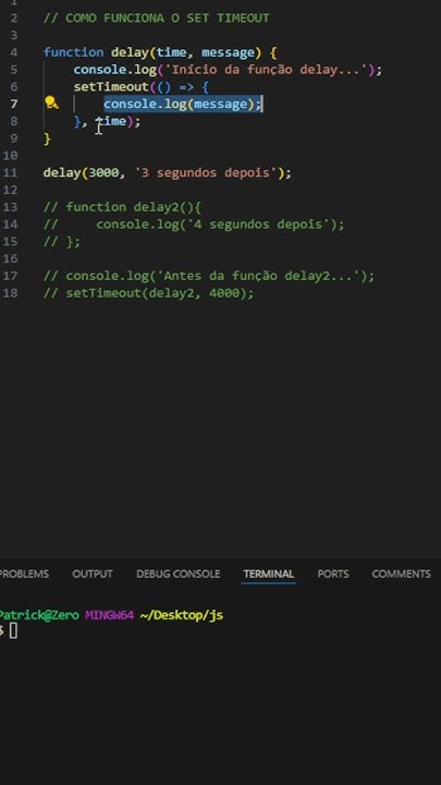 Como funciona o SET TIMEOUT no JAVASCRIPT? - YouTube