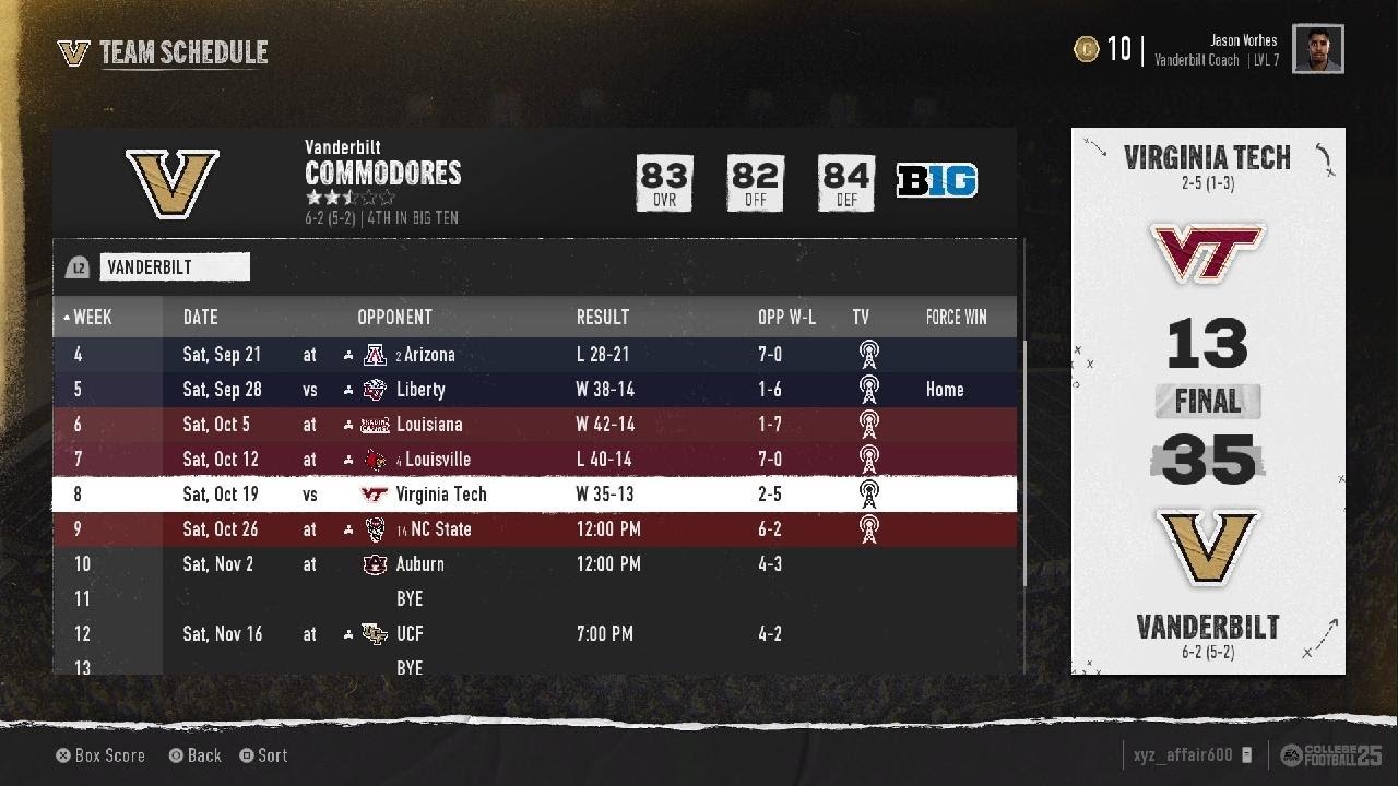 EA SPORTS College Football 25 vandy vs 21 NC State - YouTube