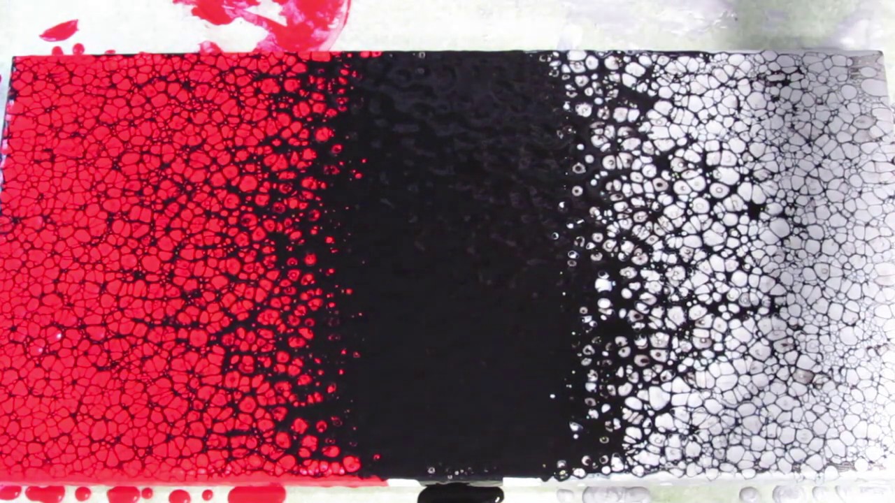 Red and Silver Swiped over with Black 🎨 Fluid Art - How to do a paint ...