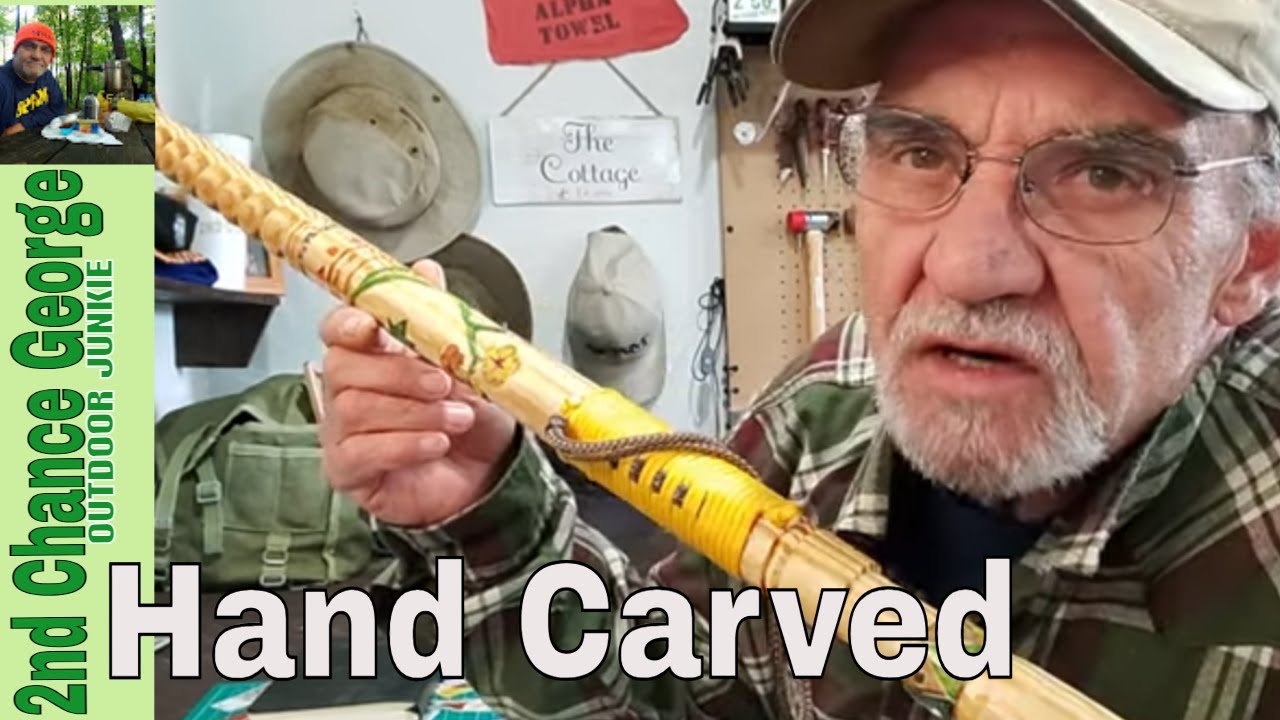 The Colorful Diy Hand Carved Walking Staff: From Start To Finish - YouTube