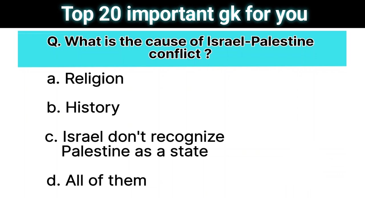 Israel-Palestine war || Gk Question and Answer || Important gk ...