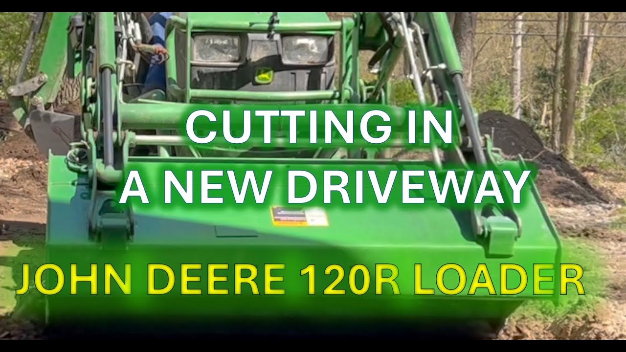 CUTTING IN A DRIVEWAY JOHN DEERE 1025R TRACTOR - YouTube
