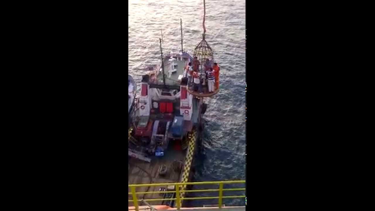 Personnel Transfer Basket- From Drilling Offshore Rig - YouTube
