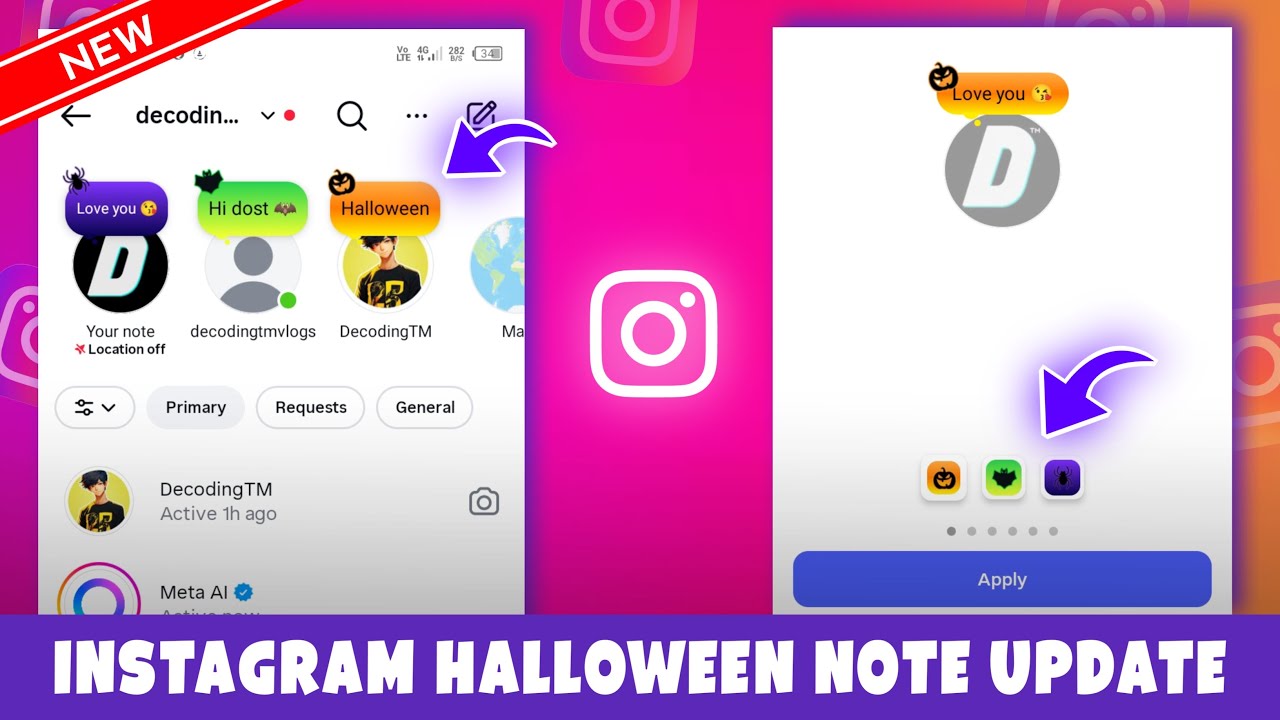 Instagram Halloween Note Update 🎃 | Instagram New Halloween Note ...