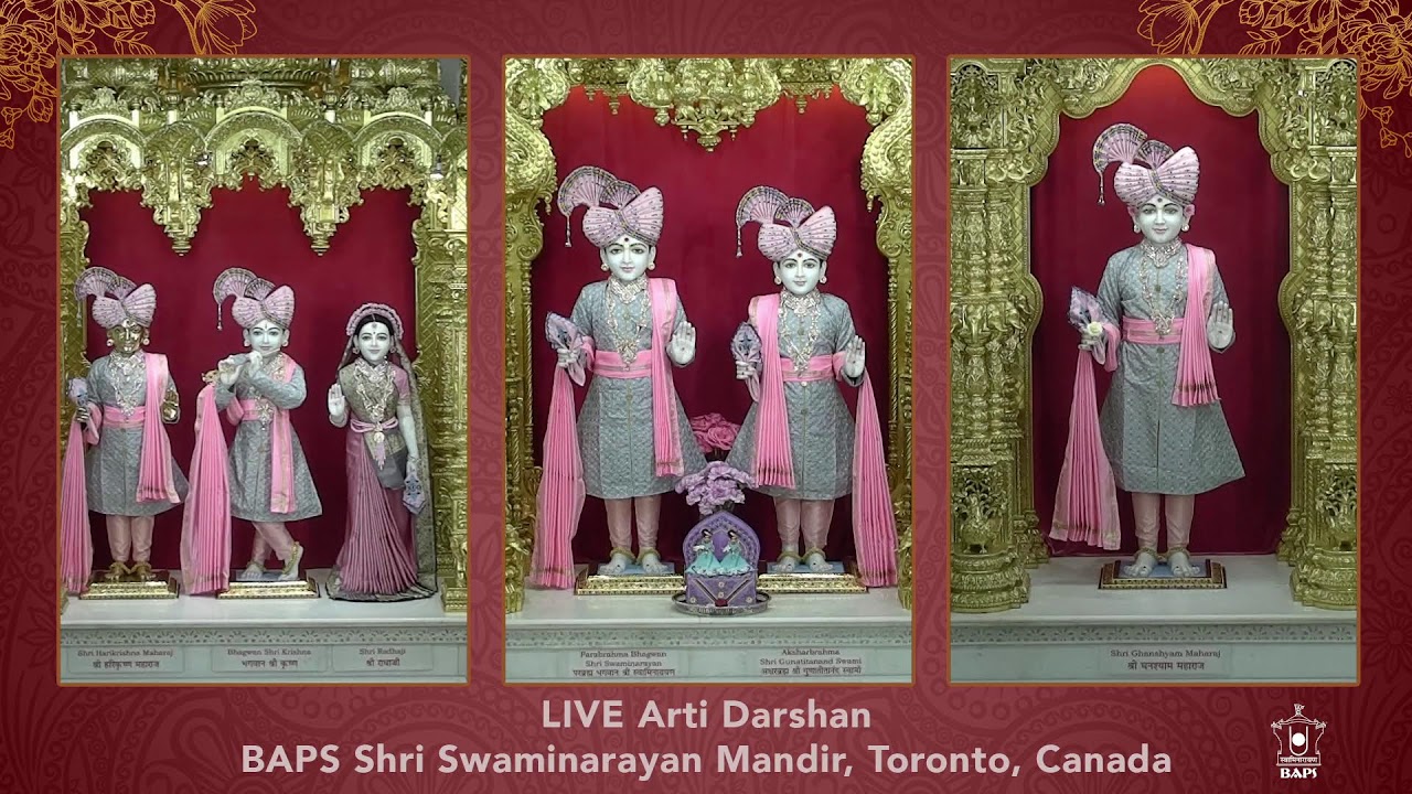 LIVE Sandhya Arti - BAPS Shri Swaminarayan Mandir - Toronto, Canada ...