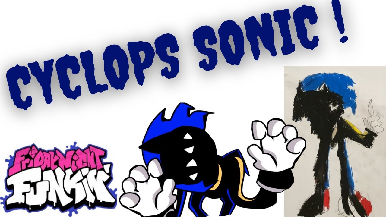 【FNF】How To Draw Sonic cyclops - Picture drawn by 7 years old - 一つ目を描いて ...