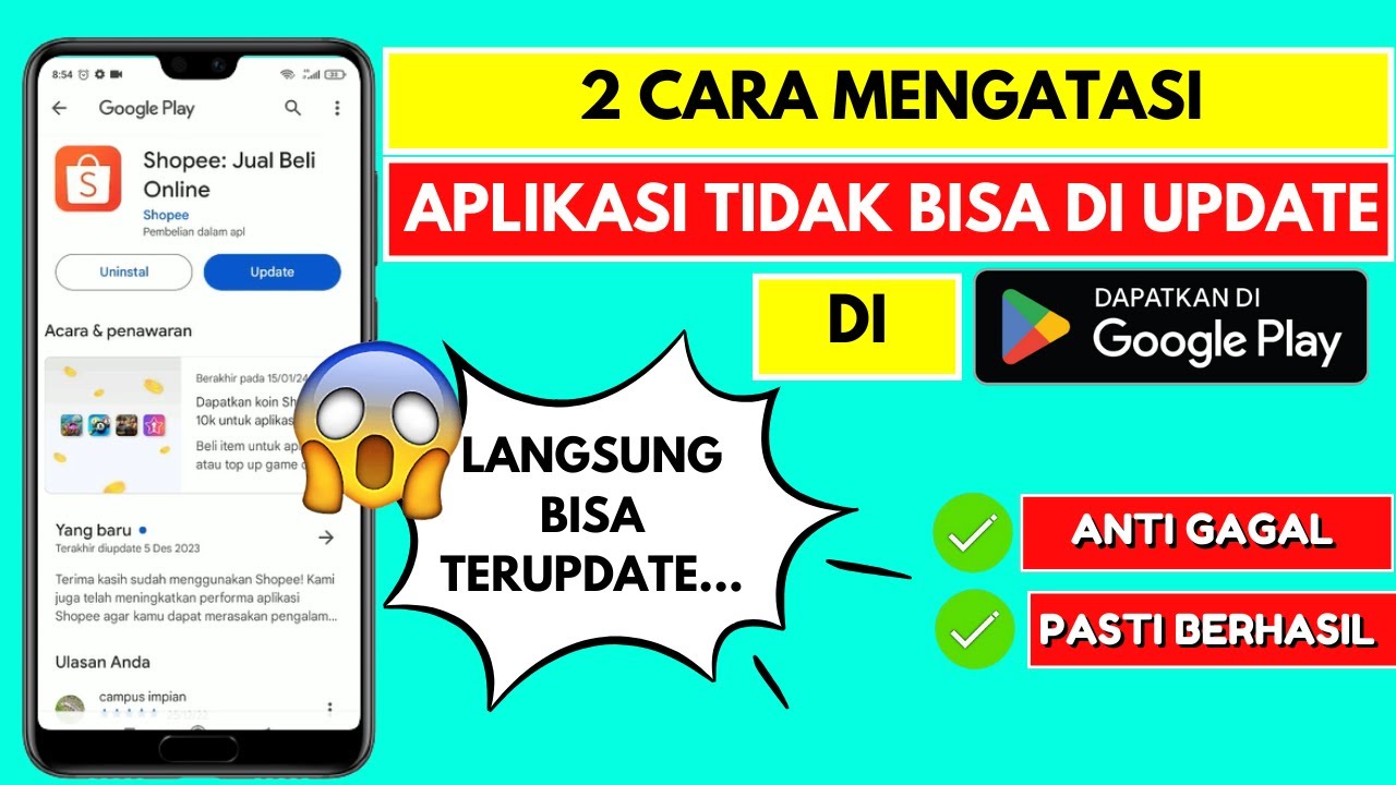2 Cara Mengatasi Aplikasi Tidak Bisa di Update di Play Store - YouTube