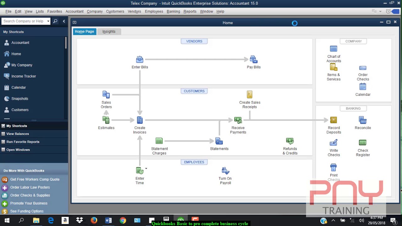 Quickbooks Enterprise Basic to Pro! Complete Business Cycle - YouTube