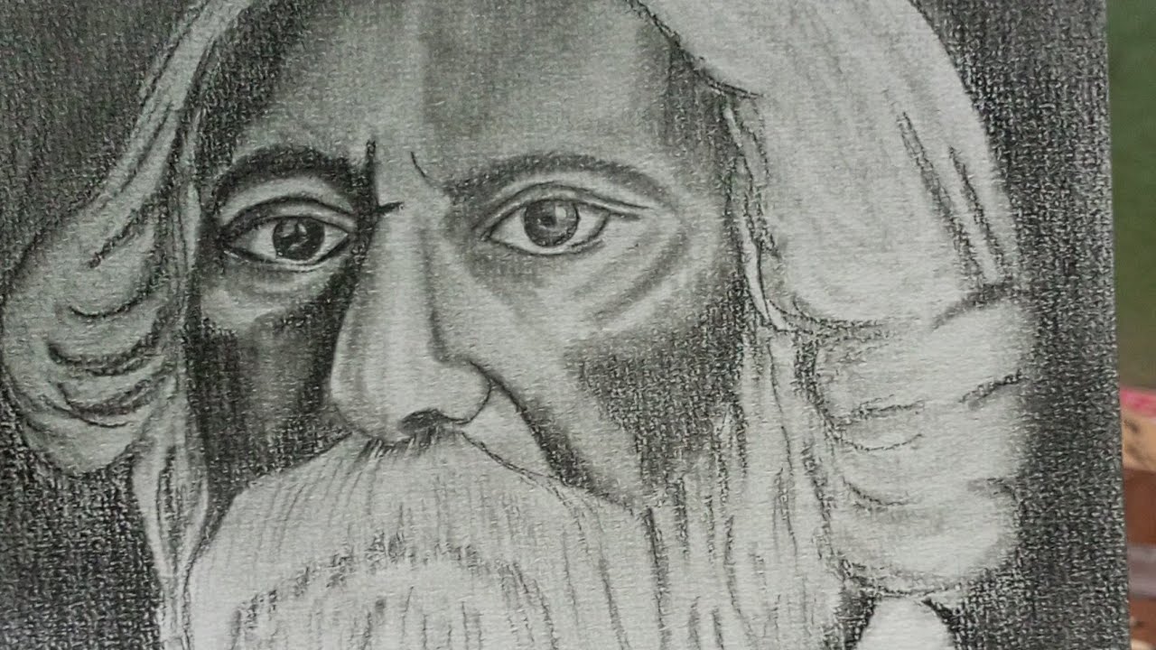 Rabindranath Tagore sketch shading || how to draw Rabindranath Tagore ...