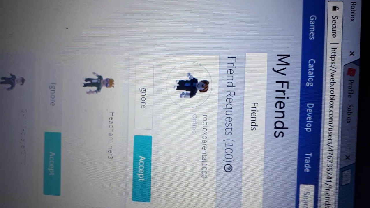 Roblox 100 friend request - YouTube