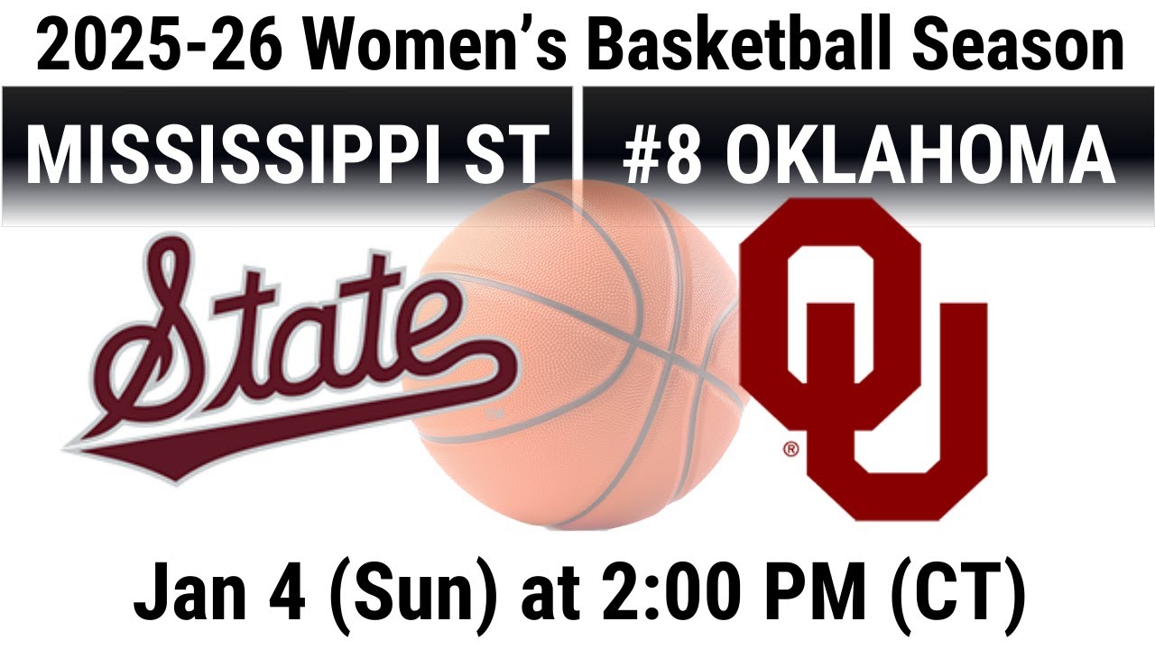 2026 Jan 4 WBB Mississippi State Bulldogs vs #8 Oklahoma OU Sooners ...