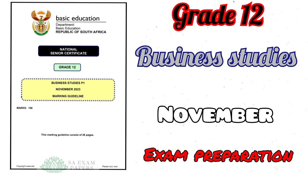 Grade 12 business studies paper 1 November - YouTube