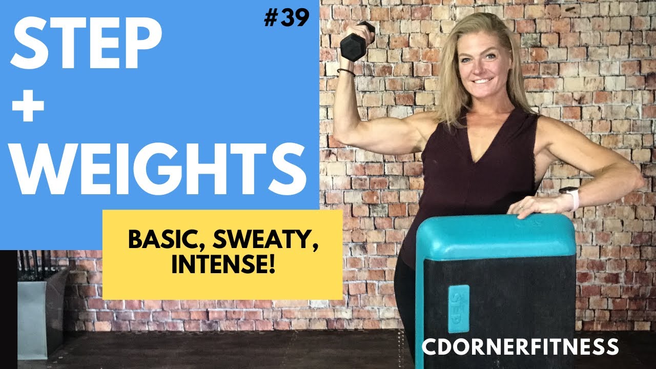 STEP Aerobics with Dumbbells! Strength Interval Workout! 134 bpm | #39 ...