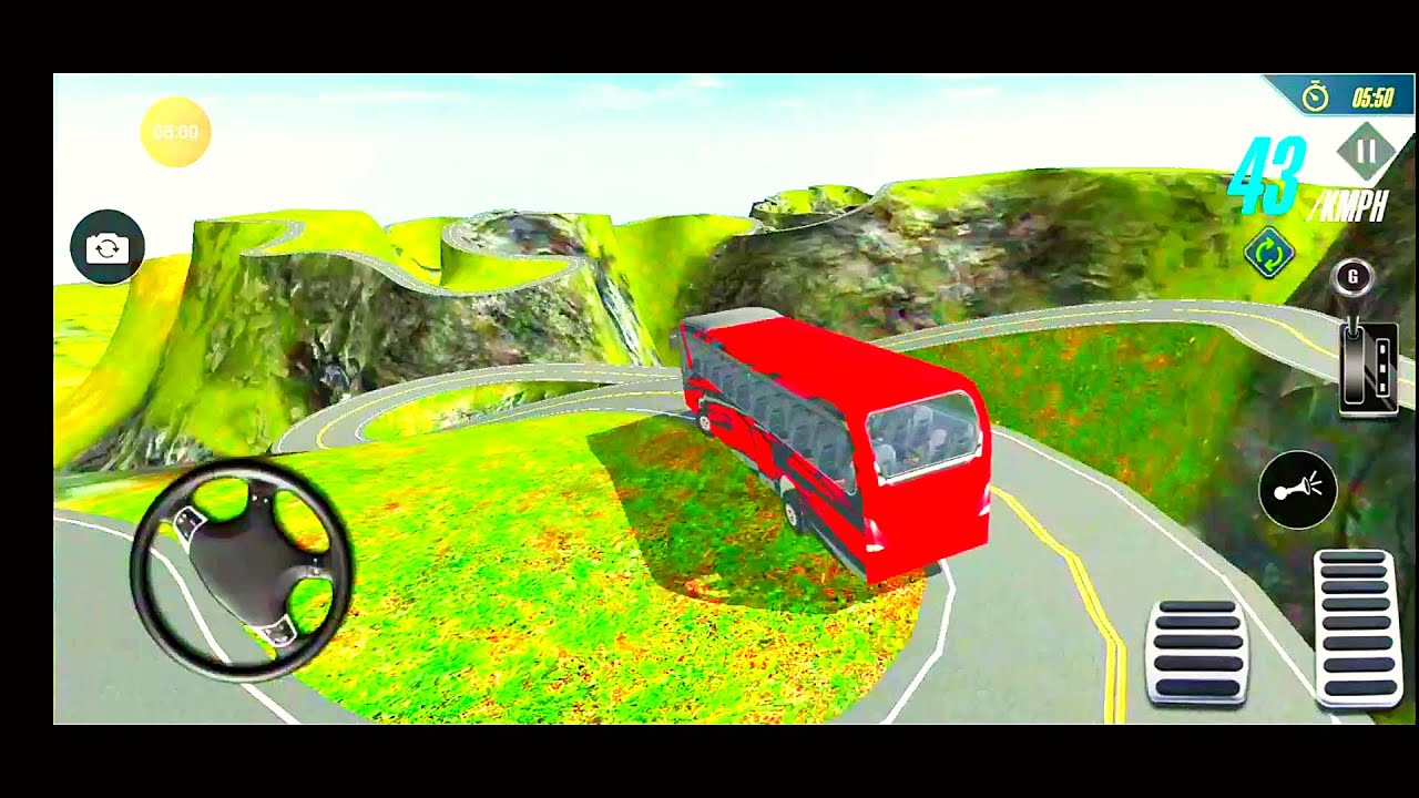 Mountain Bus Game| Bus Risky Drive to Turning Bend Road| Hairpin Bend ...