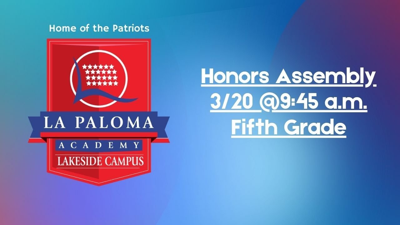 Honors Assembly: Fifth Grade - YouTube