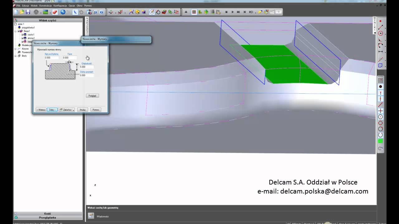 Delcam FeatureCAM 3D Milling Tutorial PL HD - YouTube