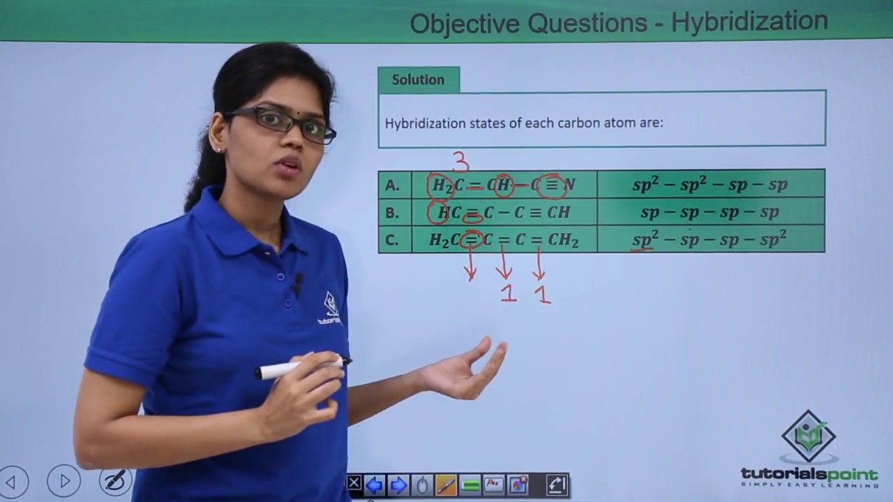 Class 11th – Hybridization – Problem-1 | Basic Principles of Organic Chemistry | Tutorials Point ...