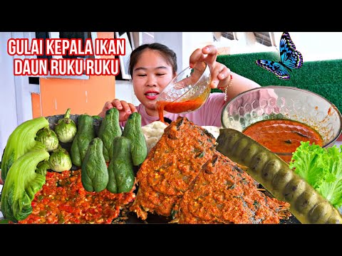 AKHIRNYA MUKBANG‼️ GULAI KEPALA IKAN DAUN RUKU RUKU.. - YouTube