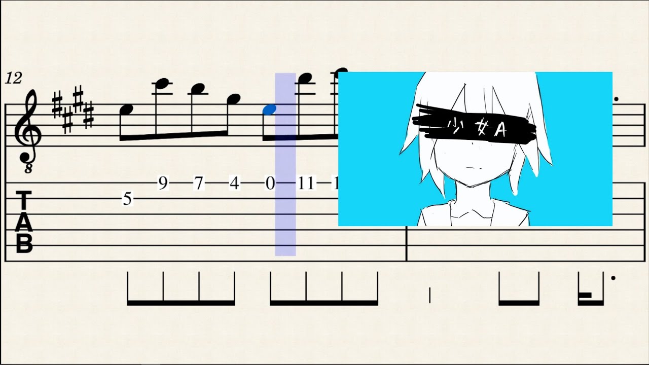 Girl A | Kagamine Rin Guitar tab (tabs in the description) - YouTube