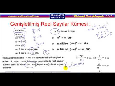 muratatikmatematik.com// GENİŞLETİLMİŞ REEL SAYILAR KÜMESİ Matematik