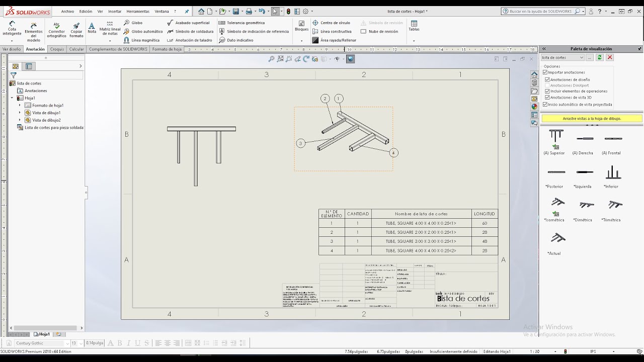 Lista de cortes PIEZAS SOLDADAS en Solidworks 2018 - YouTube