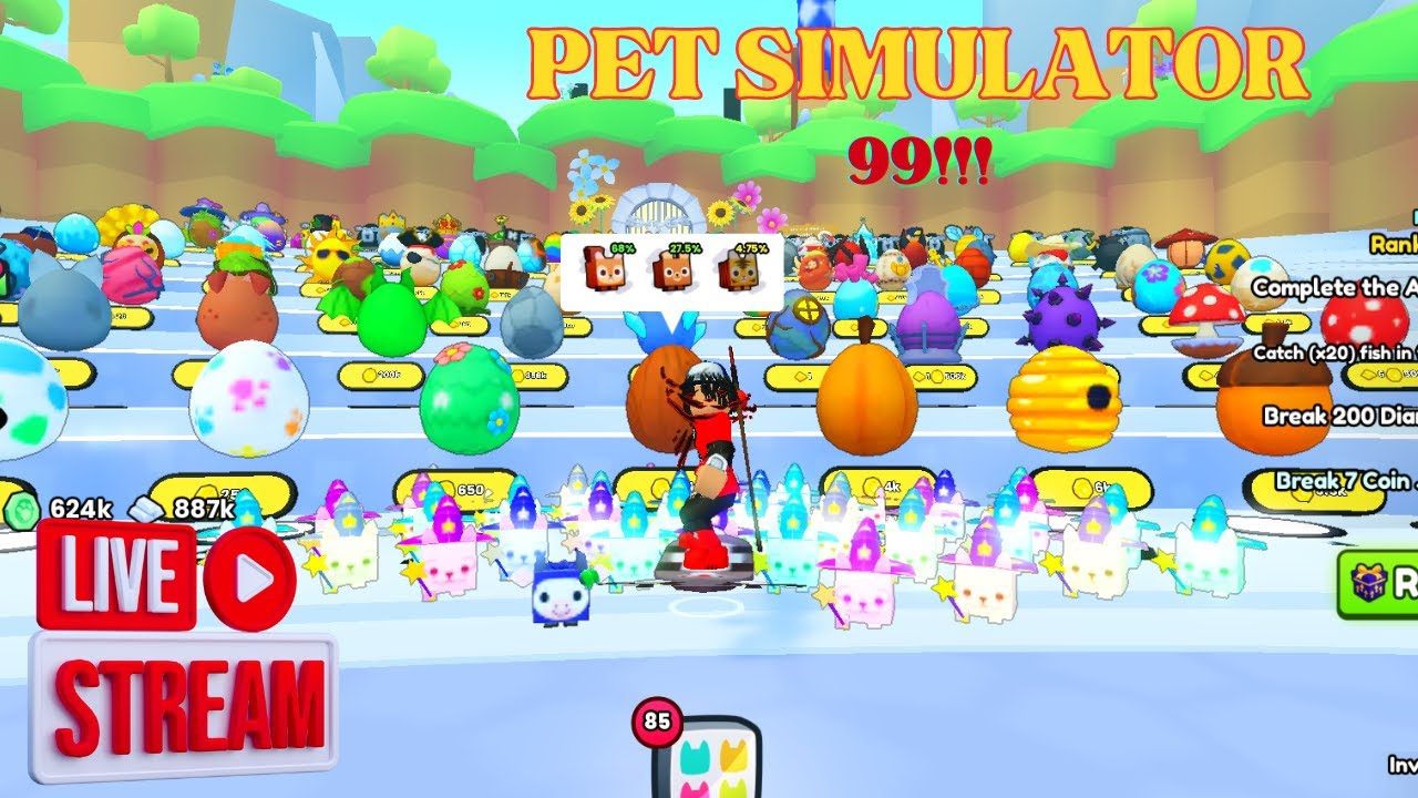 Road to Rank 12 in Pet Sim 99 [LIVE] - YouTube