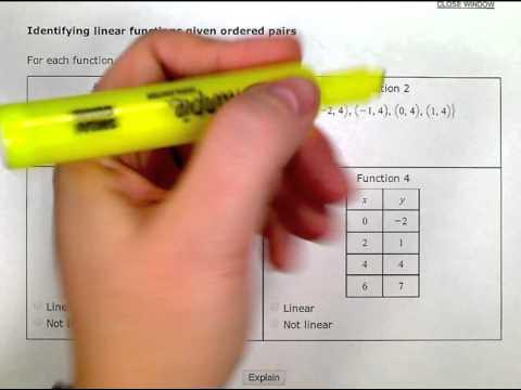 Identifying linear functions given ordered pairs - YouTube