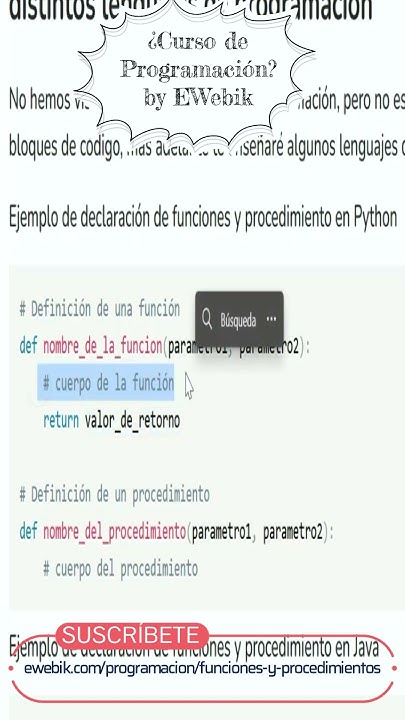 ⚡ Ejemplo De Sintaxis De Una Función Y Procedimiento En Python Curso De Programación